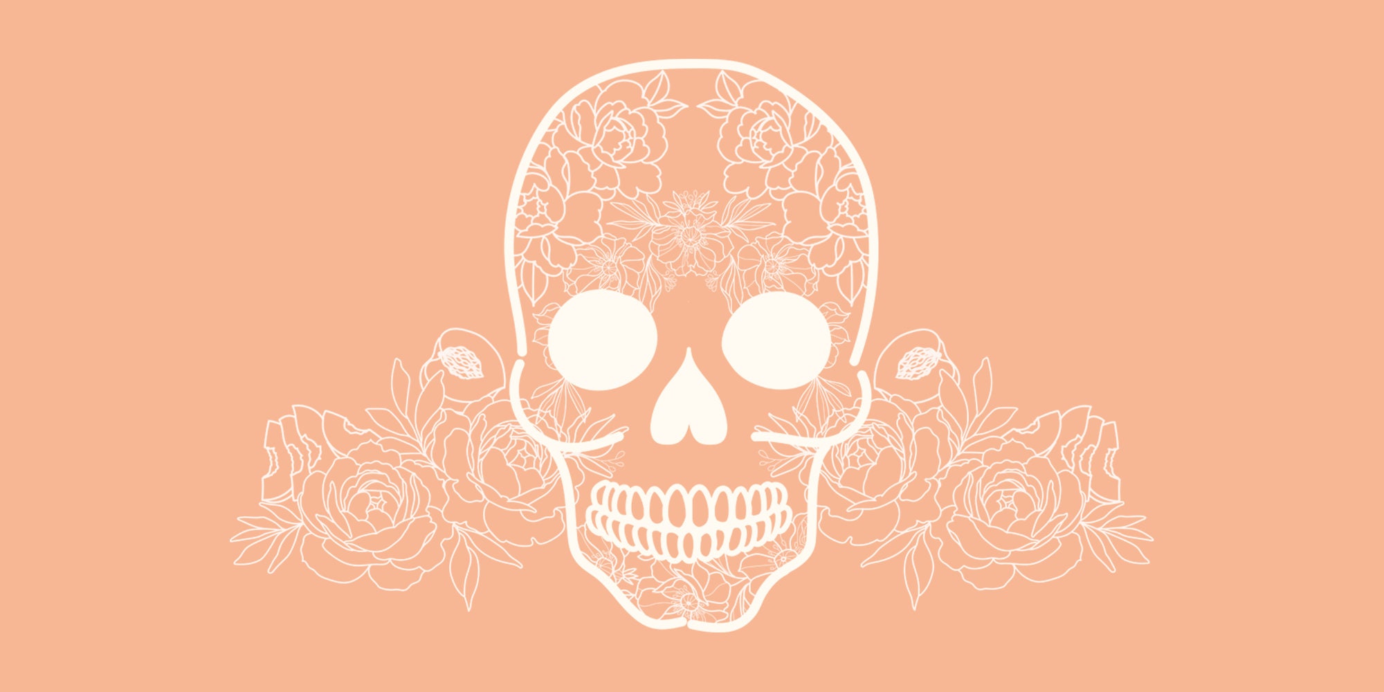 Digital Download - Skull, Floral, Peaches. - Etsy