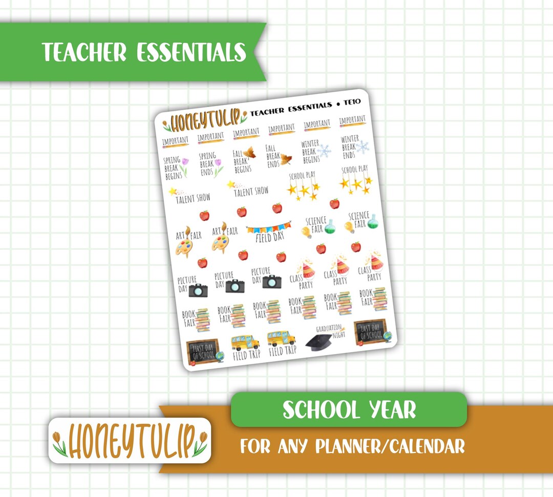 School Year Stickers, Teacher Planner Stickers, Tracker Stickers ...
