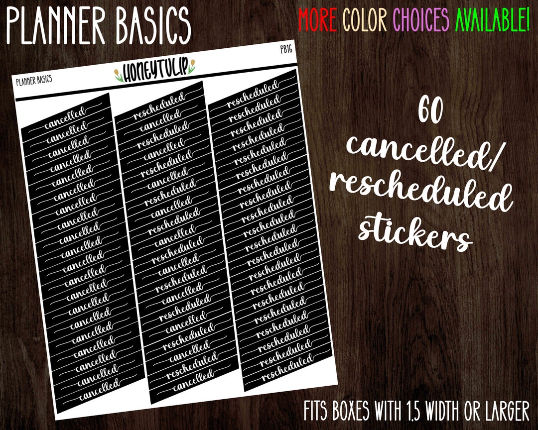 Cancelled Rescheduled Planner Stickers - Etsy