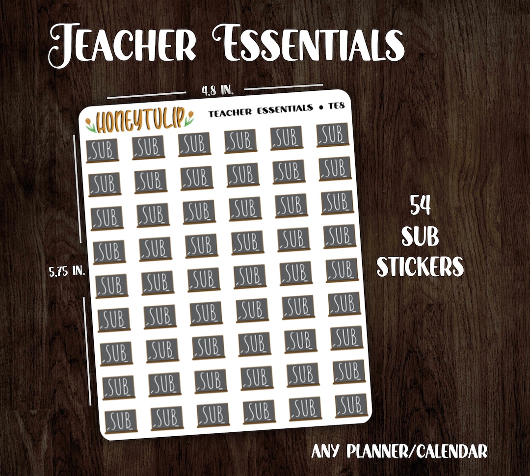 Substitute Teacher Stickers, Teacher Planner Stickers, Tracker Stickers ...