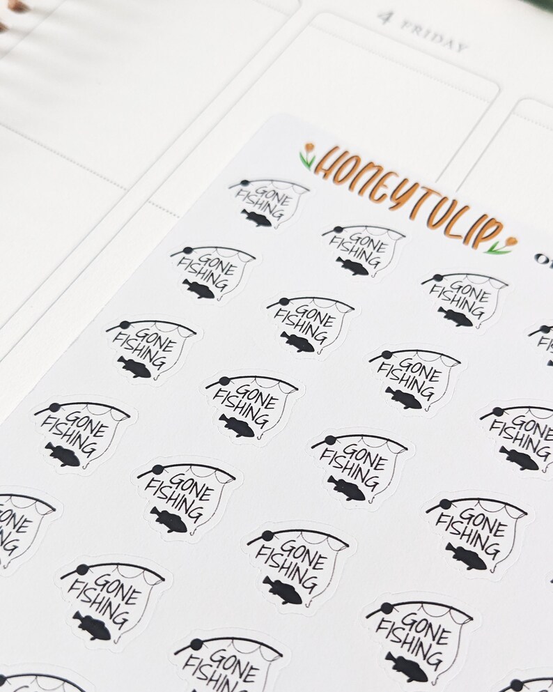 Gone Fishing Planner Stickers, Outdoors Stickers, Tracker Stickers ...