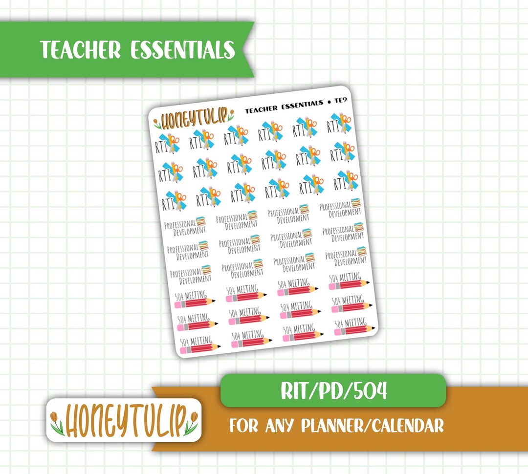 504 Meeting Stickers, Teacher Planner Stickers, RTI Stickers, Tracker ...