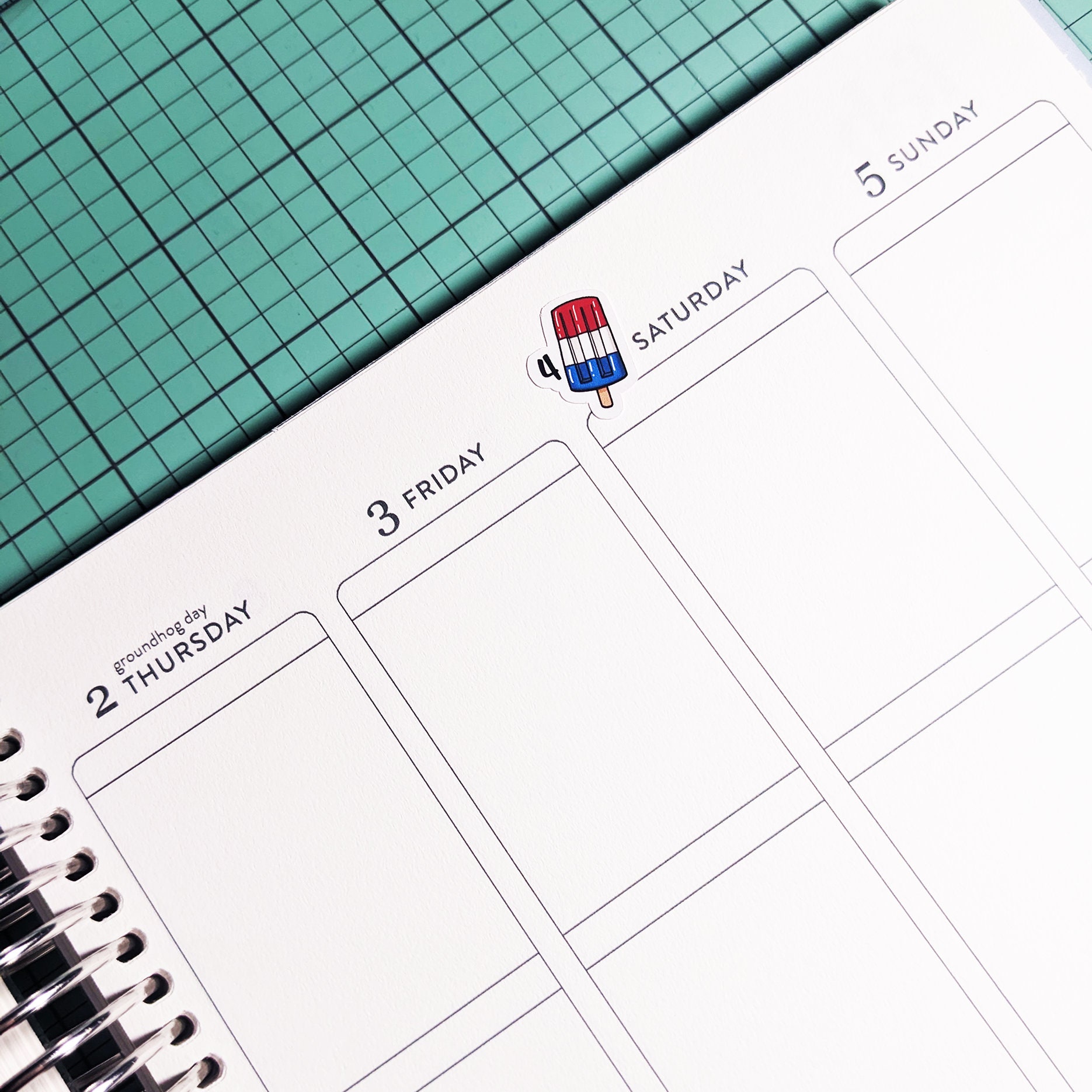4th of July Popsicles Date Cover Stickers, Planner Stickers, Calendar ...