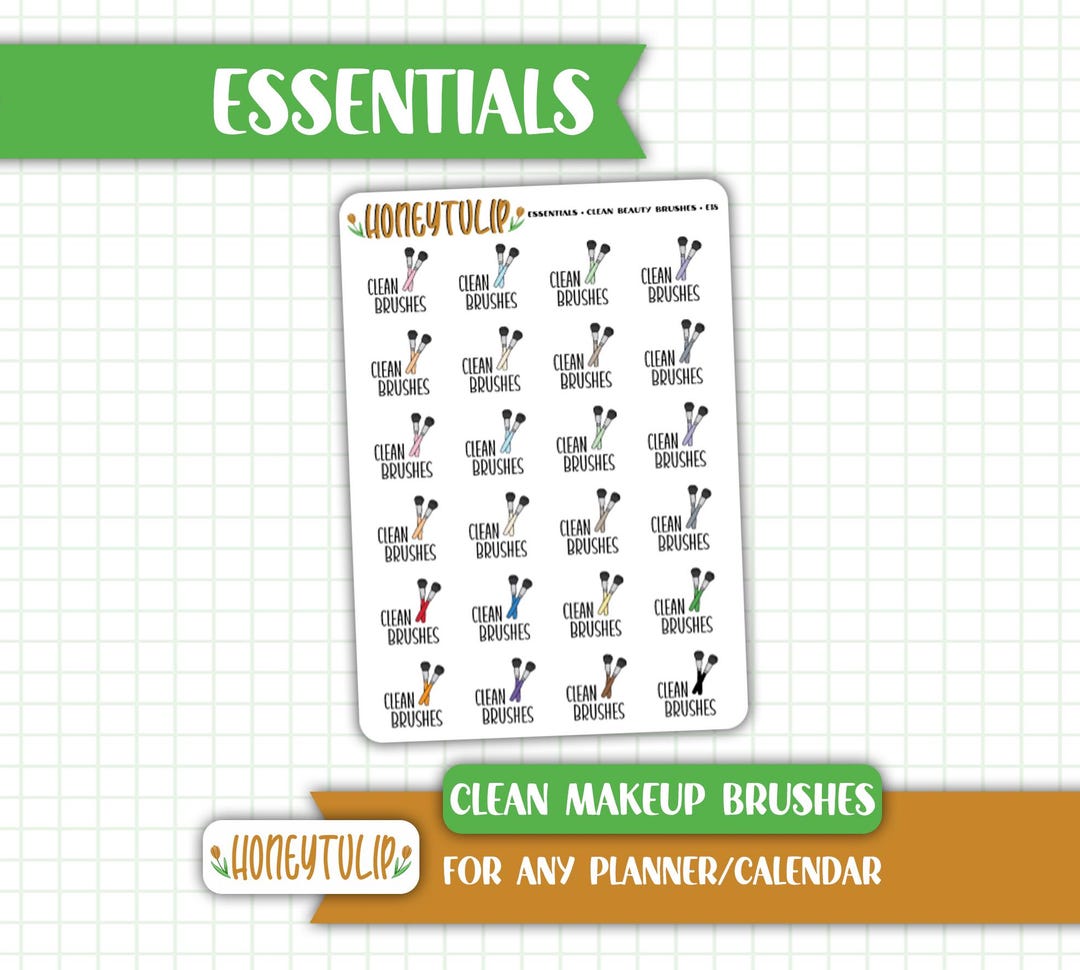 Clean Beauty Brushes Planner Stickers, Tracker Stickers, Calendar ...
