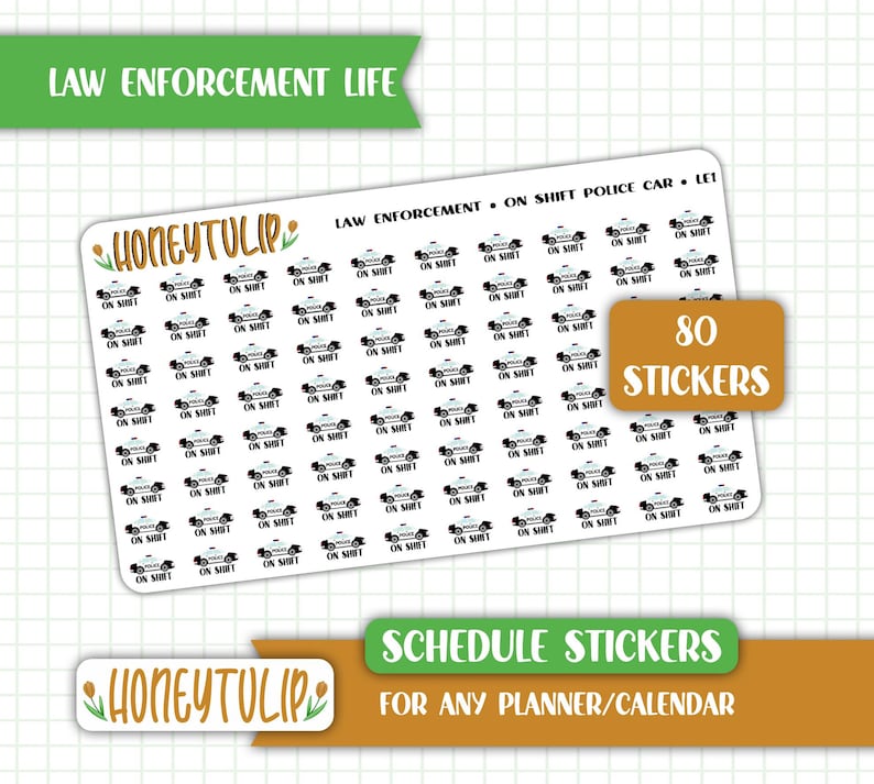 Police Law Enforcement Schedule Stickers, on Shift Work Stickers ...
