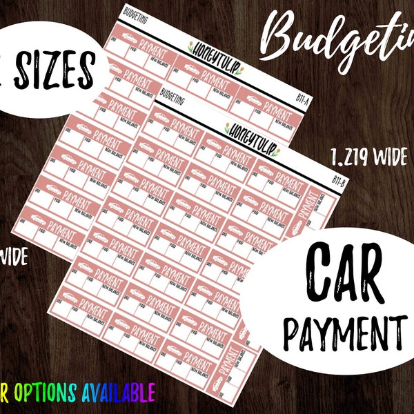 Car Payment Planner Stickers - Etsy