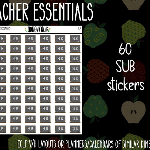 Substitute Teacher Planner Stickers Substitute Teacher - Etsy