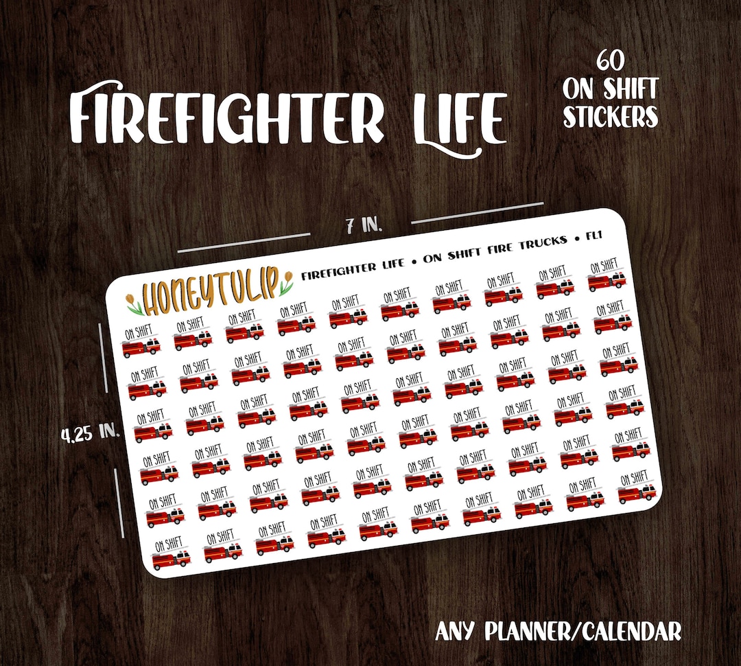 Firefighter Schedule Stickers, on Shift Work Stickers, Tracker Stickers ...