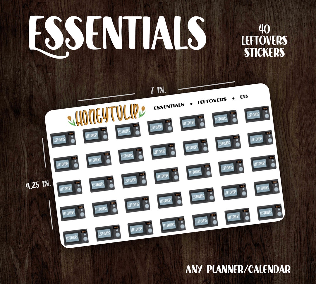 Microwave Planner Stickers, Meal Planning Stickers, Leftovers Stickers ...