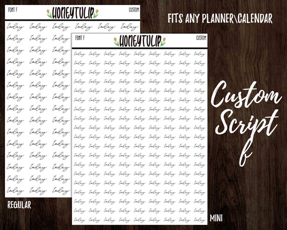 Calendars & Planners Paper & Party Supplies Custom Script Planner ...