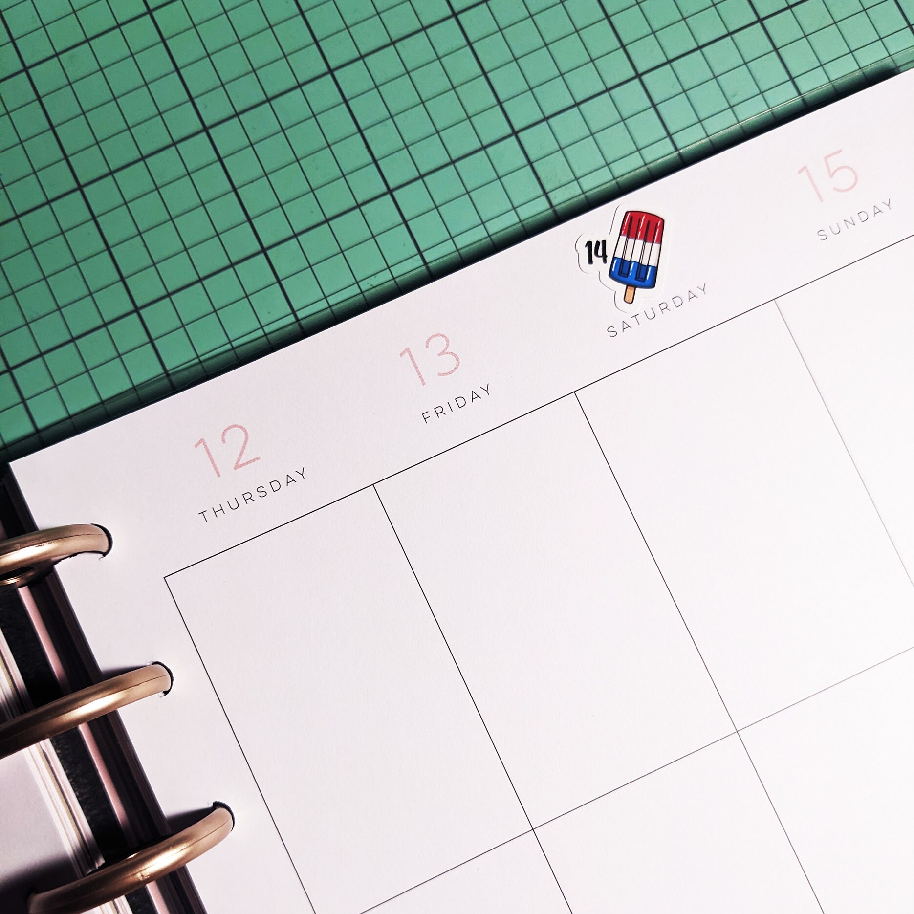 4th of July Popsicles Date Cover Stickers, Planner Stickers, Calendar ...