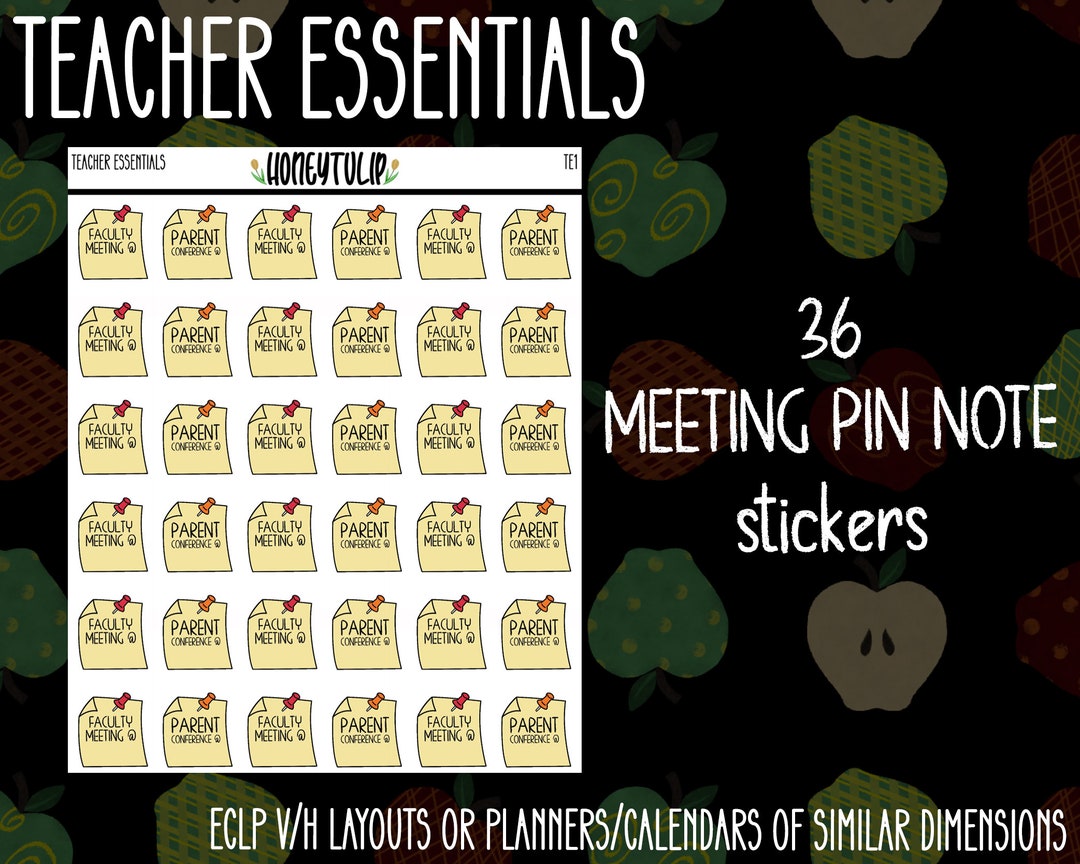 Faculty Meeting Stickers Teacher Planner Stickers Parent - Etsy