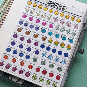 Mood Tracker Emotion Emoji Heads Planner Stickers - Etsy