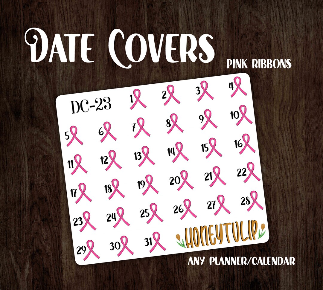 DC23 Breast Cancer Awareness Ribbons, October Date Covers - Etsy