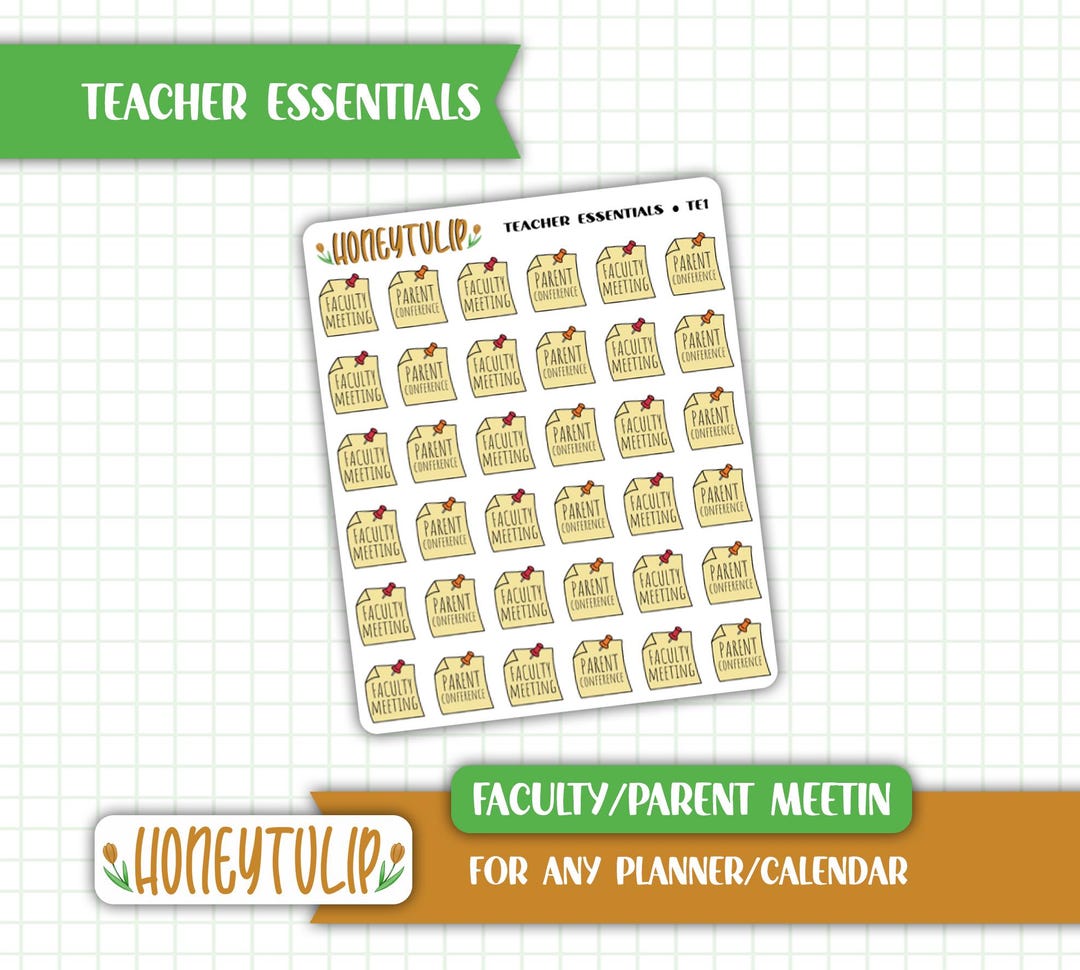 Faculty Meeting Stickers, Teacher Planner Stickers, Parent Conference ...