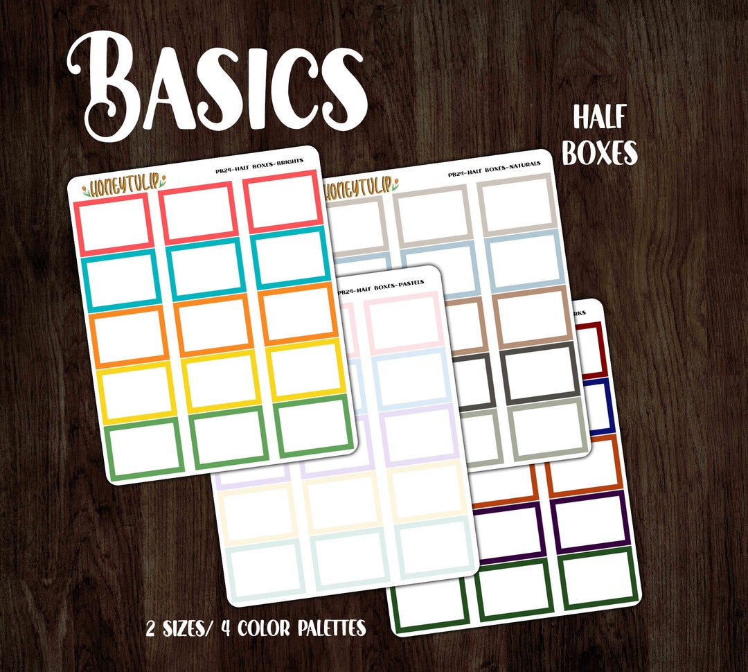 Half Boxes Planner Stickers - Etsy