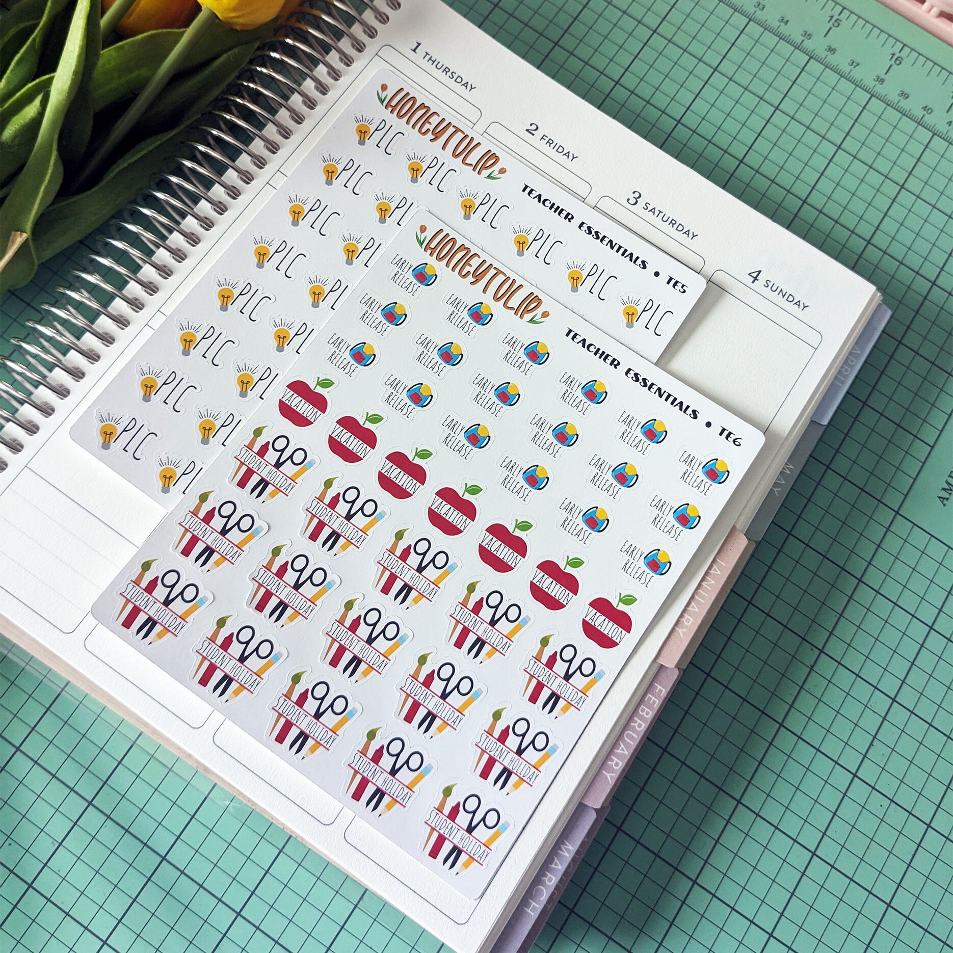 Teacher Gift, School Planner Sticker Set, Teacher Planner Stickers ...