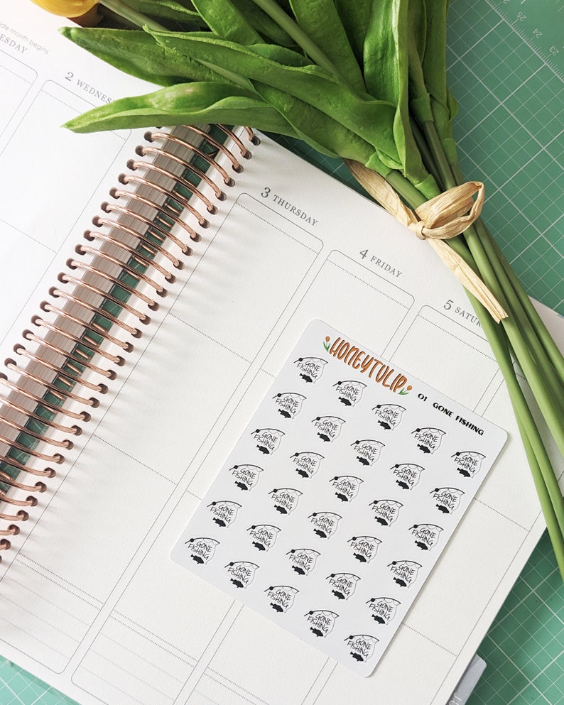 Gone Fishing Planner Stickers, Outdoors Stickers, Tracker Stickers ...