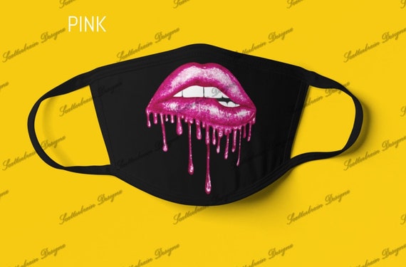 Dripping Lips Face Covering/mask - Etsy