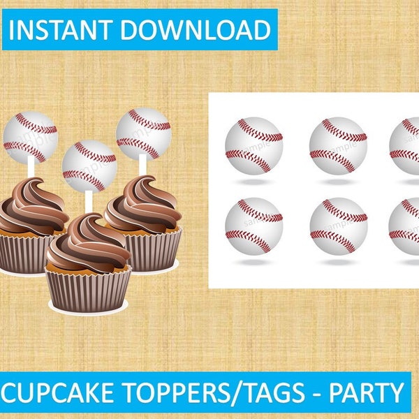 Baseball Cupcake Topper - Etsy
