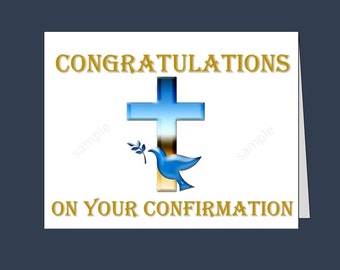 Confirmation Card/ Instant Download / Printable PDF/ Confirmation Gift ...