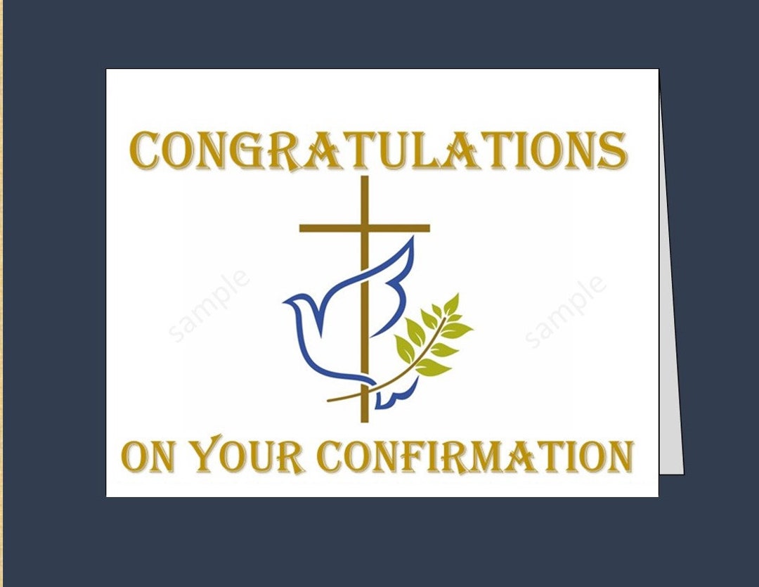 Confirmation Card/ Instant Download / Printable PDF/ Confirmation Gift ...