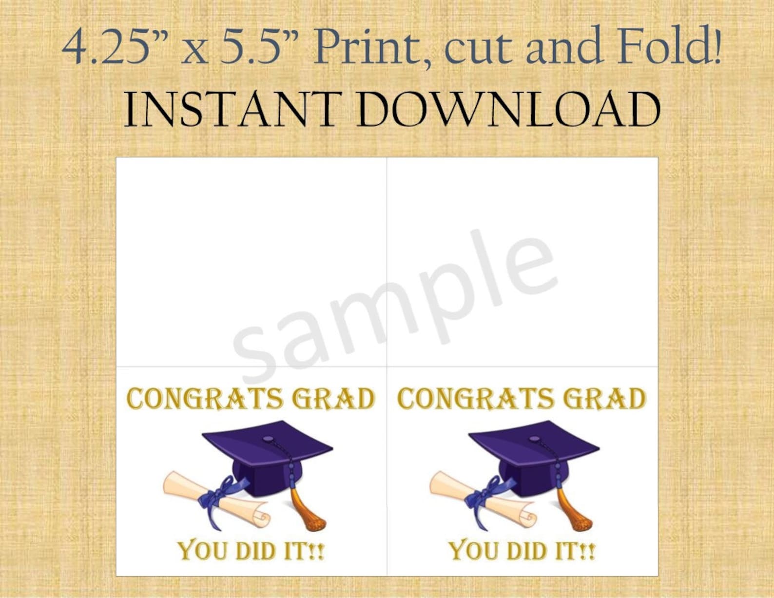 Printable GRADUATION Card/ Instant Download / Congrats Grad/ Graduate ...