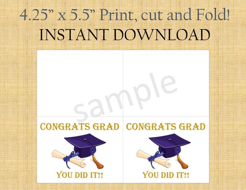 Printable GRADUATION Card/ Instant Download / Congrats Grad/ Graduate ...