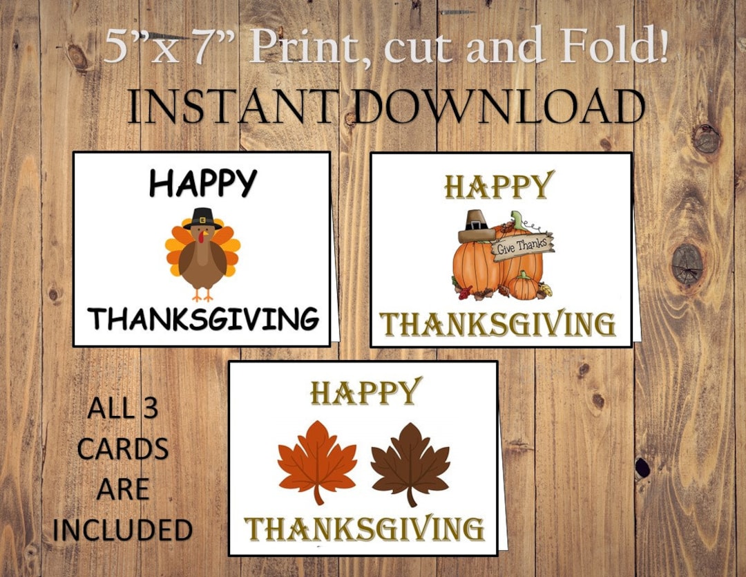 Happy Thanksgiving Karte, druckbare Danksagungskarte, Thanksgiving ...