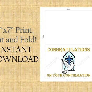 Confirmation Card/ Instant Download / Congrats / Pdf/ Confirmation Gift ...