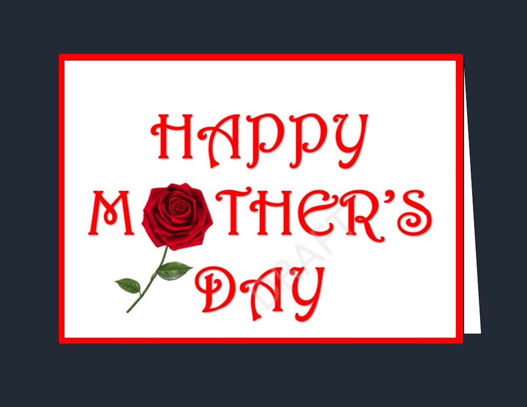 Printable Mother's Day Card Red / Instant Download / Happy Mother's Day ...