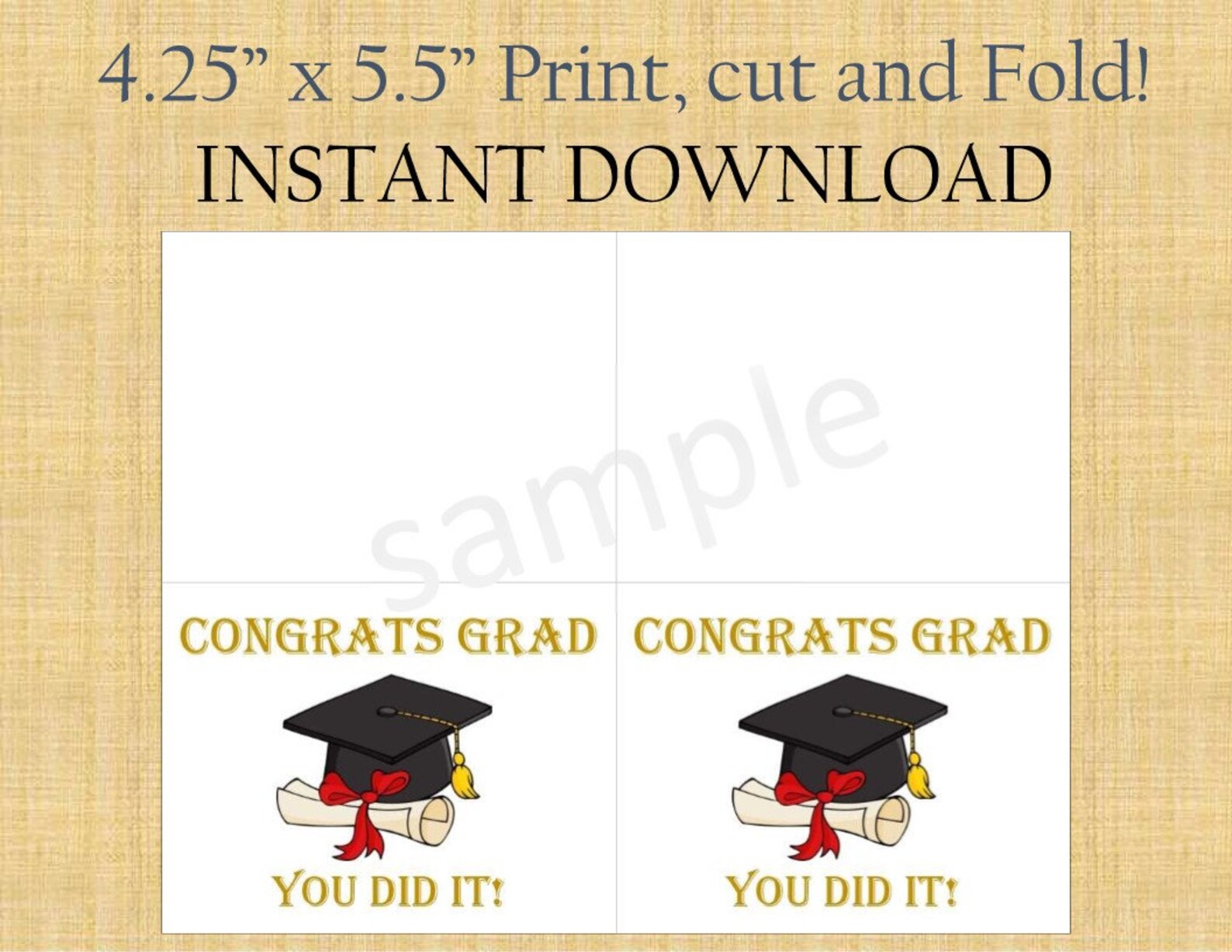 Printable GRADUATION Card/ Instant Download / Congrats Grad/ Pdf ...