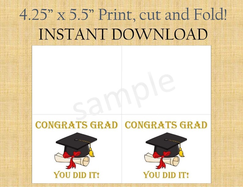 Printable GRADUATION Card/ Instant Download / Congrats Grad/ Pdf ...