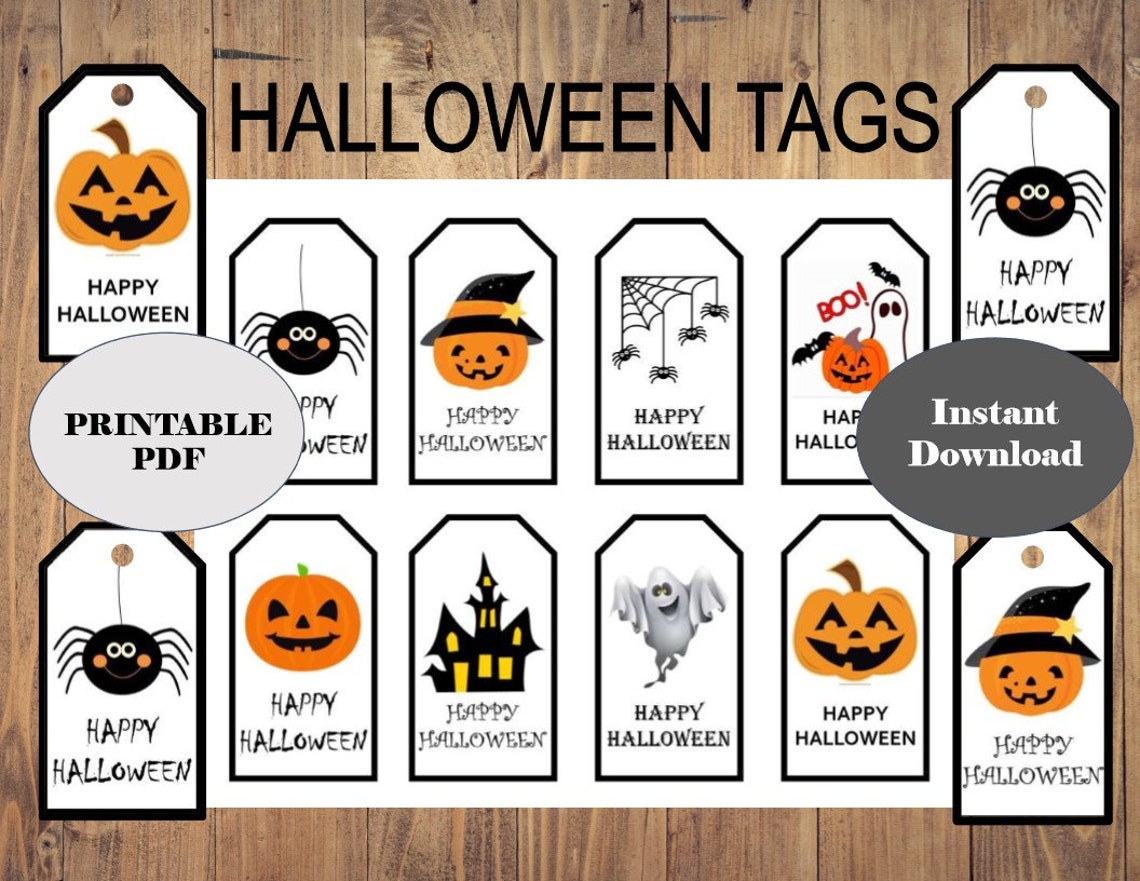 HALLOWEEN Tags Printable/ Trick or Treat Tags/ Halloween Favor Tags ...