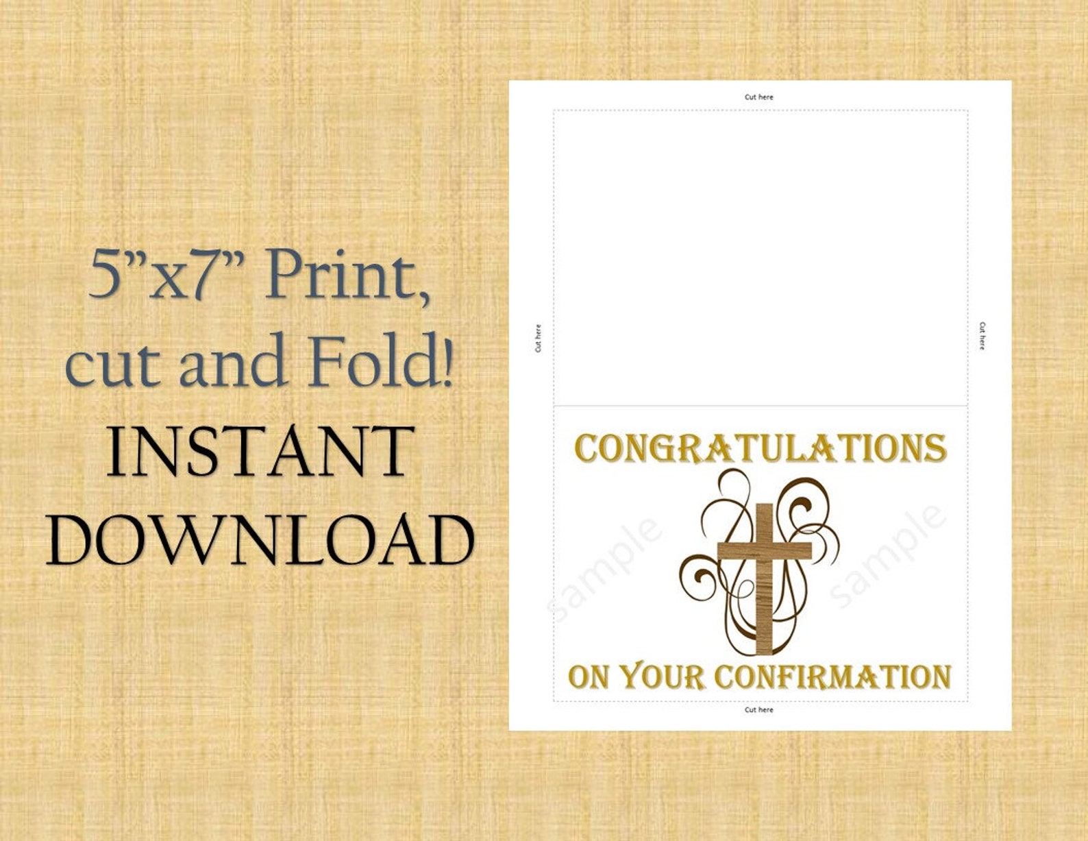 Confirmation Card/ Instant Download / Congrats / Pdf/ Confirmation Gift ...