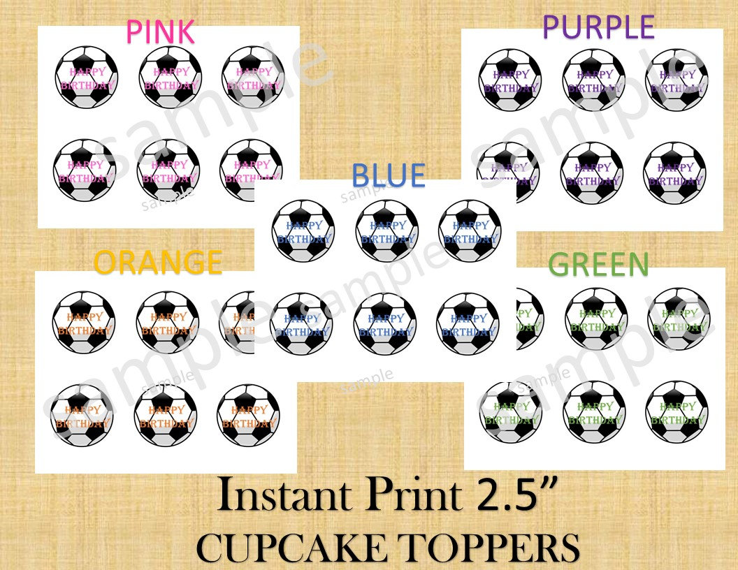 Soccer Cupcake Topper: Printable Party Decor (PDF) - Etsy