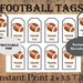 Football Thank You Tags: Printable Gift Tags (digital Download) - Etsy