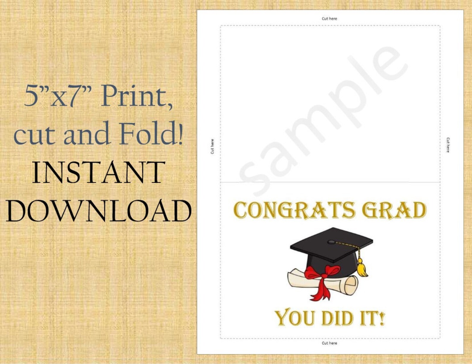 Printable GRADUATION Card/ Instant Download / Congrats Grad/ Pdf ...