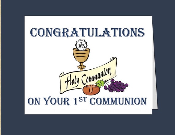 First Communion Card/ Instant Download / 1st Communion | Etsy