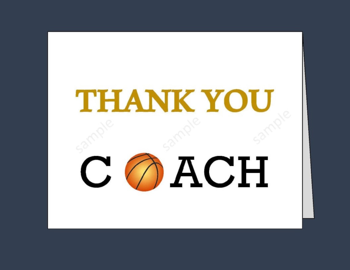 Basketball Coach Thank You Card (printable Digital Download) - Etsy