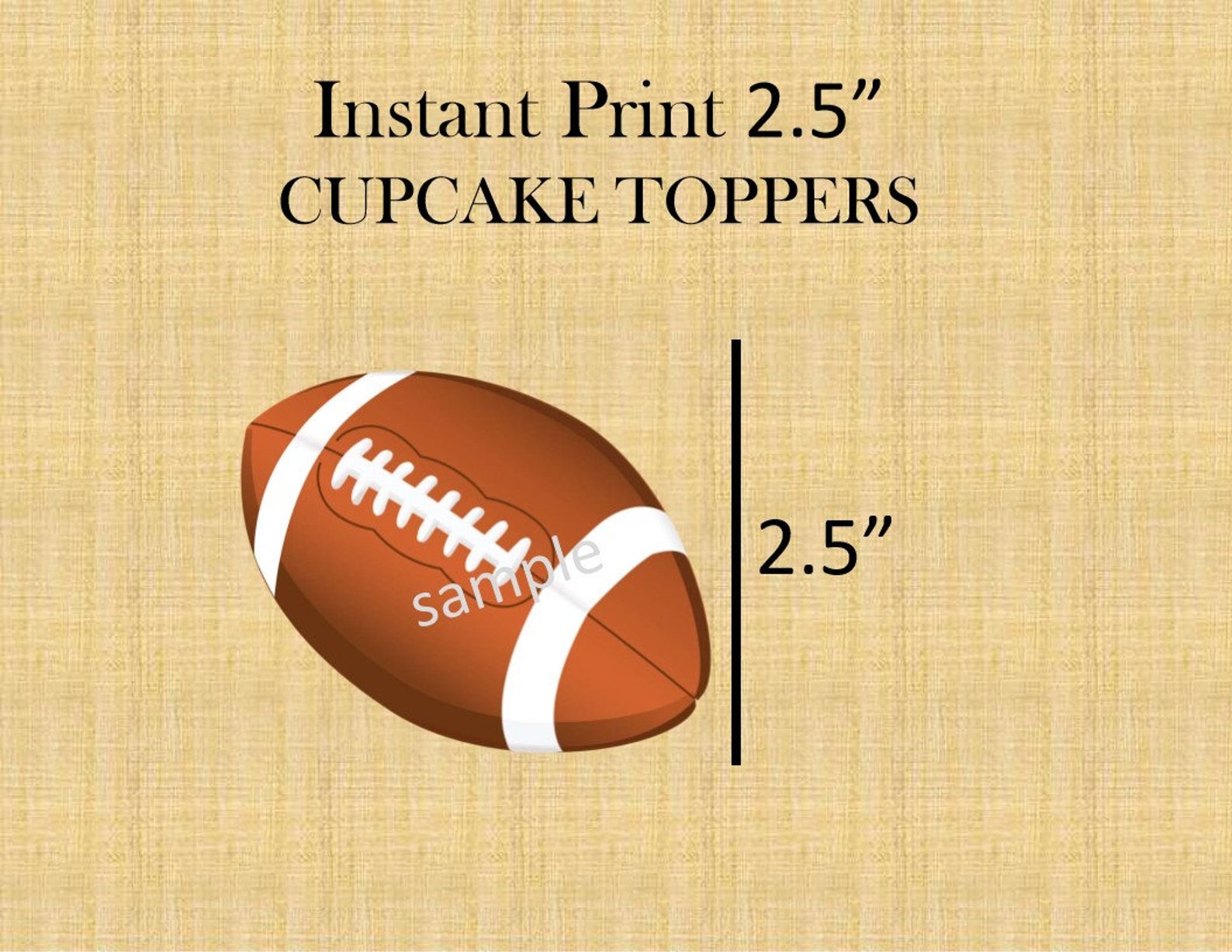 Football Cupcake Topper, INSTANT DOWNLOAD, Printable Cake Topper ...