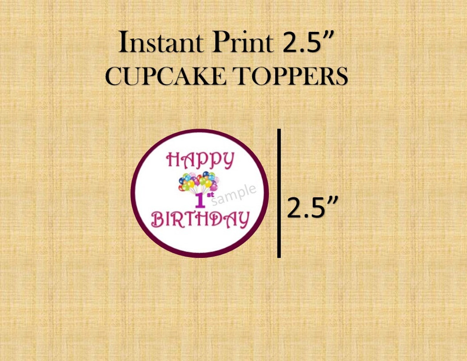 First Birthday Cake Topper INSTANT DOWNLOAD/ Printable Cupcake | Etsy