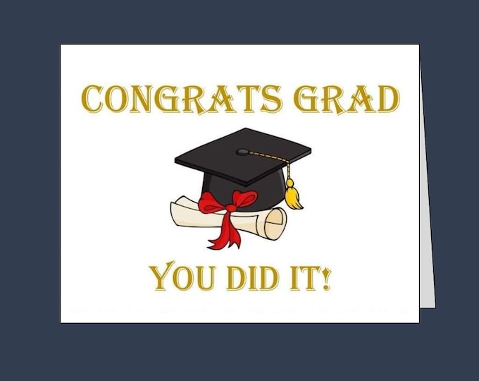 Printable Graduation Card, College High School Graduation Card ...