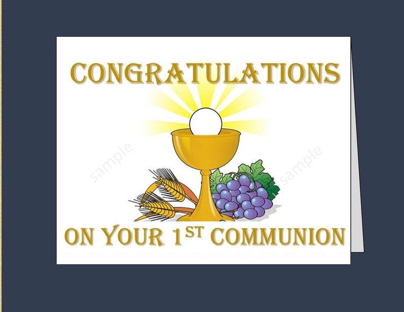 First Communion Card/ Instant Download / Printable / 1st Communion ...