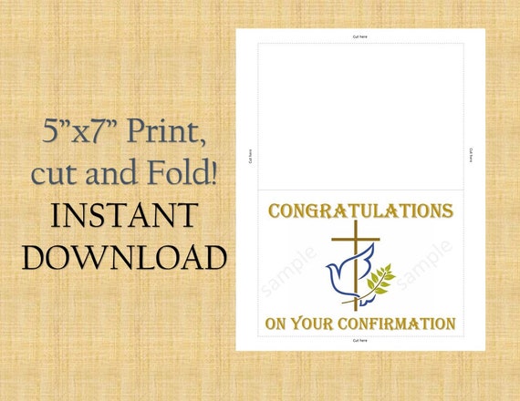 Printable Confirmation Greeting Card