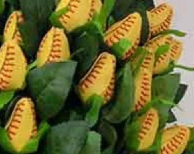 Leather Softball Roses - Etsy