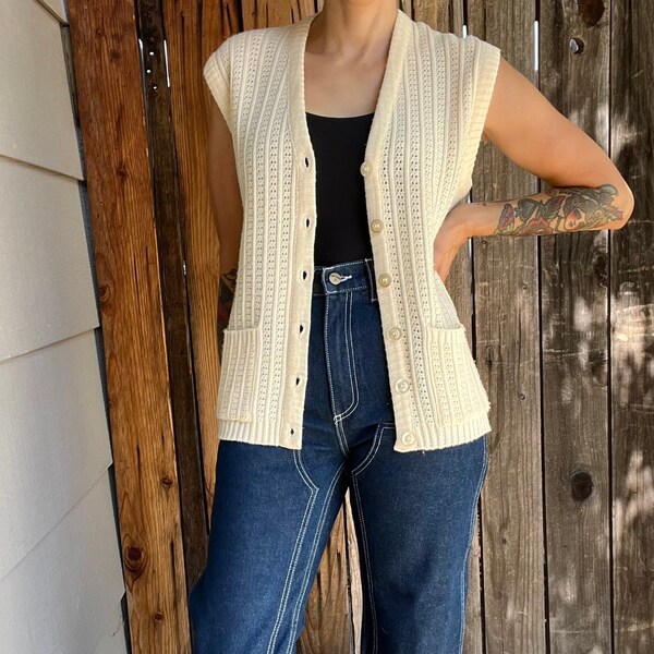 Cream Vest - Etsy