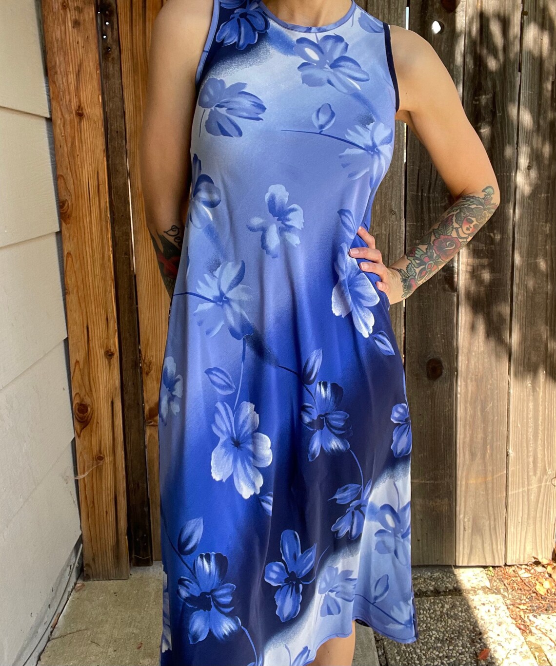 Vintage 1990s My Michelle Blue Floral Dress - Etsy