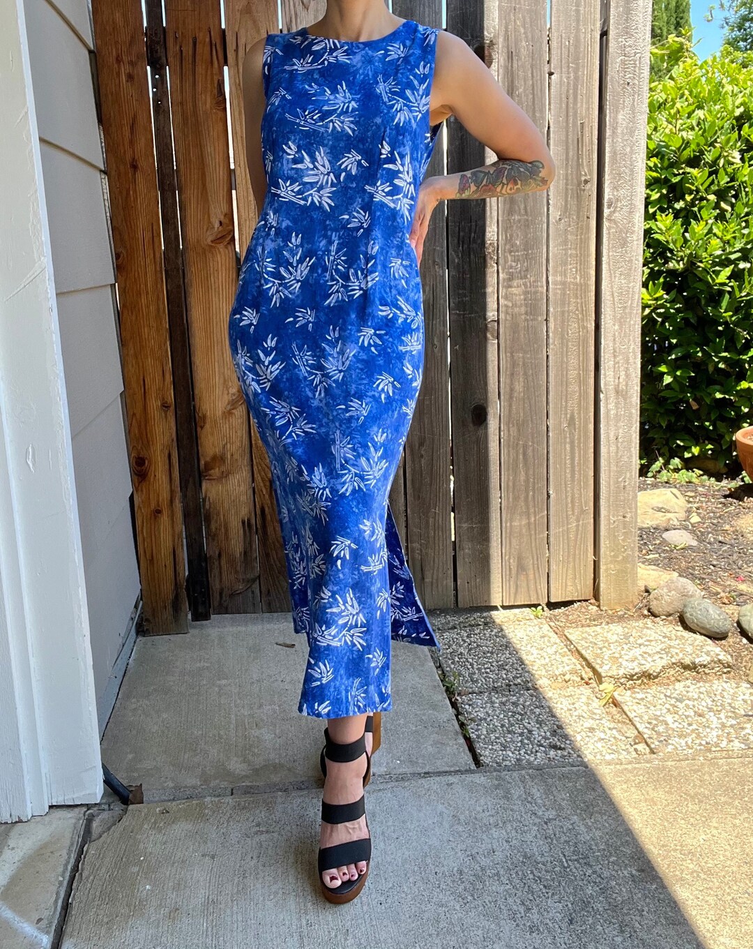 Vintage 1990s Nomadic Traders Blue Maxi Dress, Size Medium - Etsy