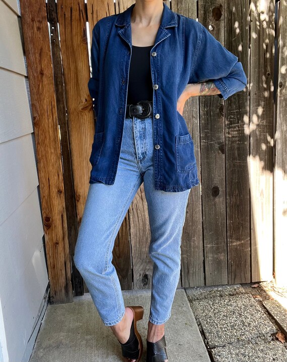 DAVID DART Bright Watercolor Floral Linen Tunic Top 3… - Gem